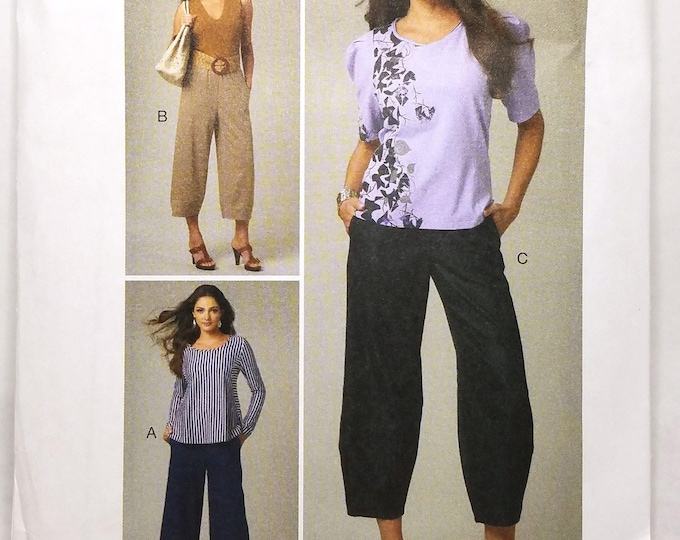 Marcy Tilton Pants Sewing Pattern Vogue V 8712 Size 16 18 20 22 Cropped ...