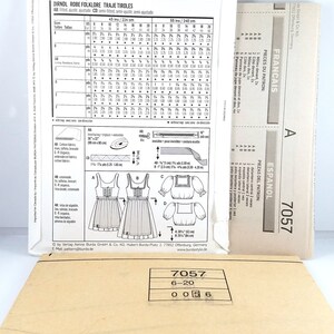 Dirndl Dress Sewing Pattern Burda 7057 Size 6 to 20 Bavarian ...