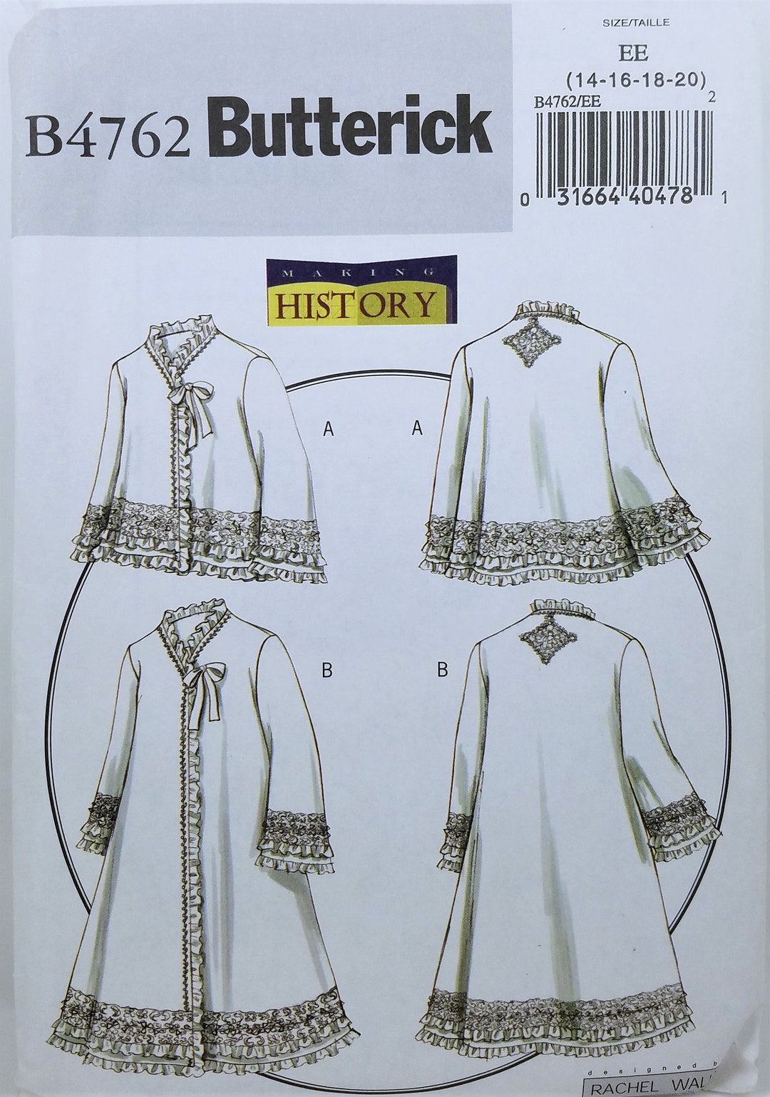 Victorian Style Jacket or Coat Sewing Pattern Butterick B4762 Making ...