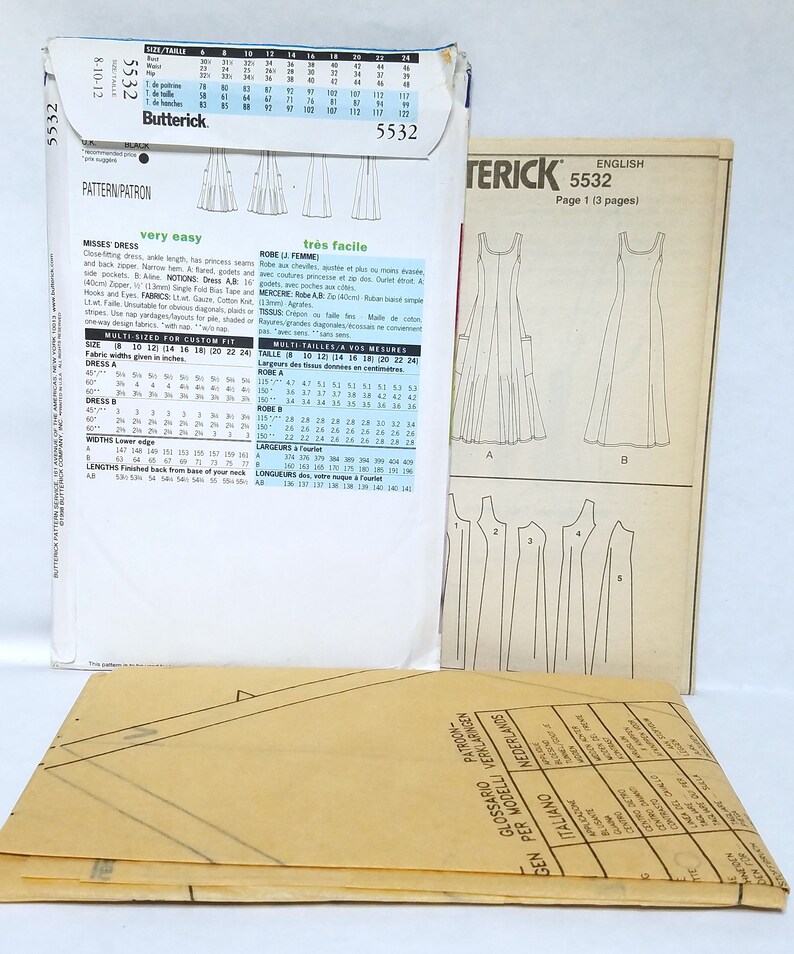 Easy Princess Seam Dress Sewing Pattern Butterick 5532 Size 8 10 12 ...