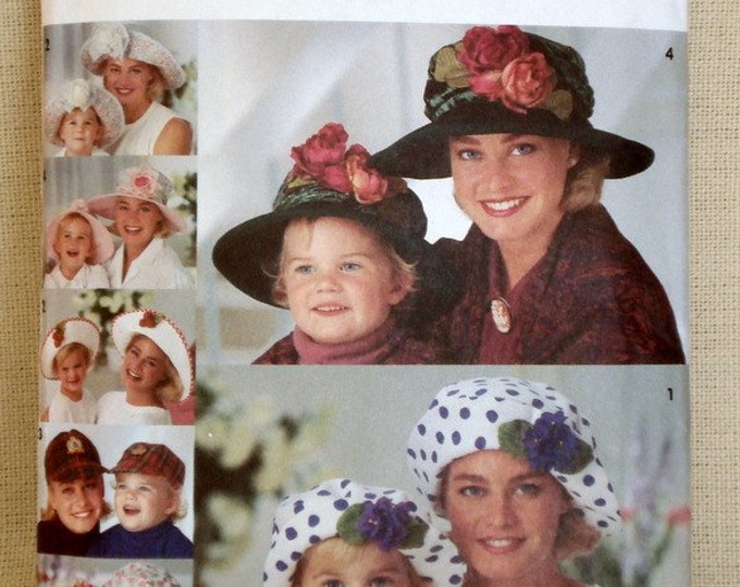 Mother and Daughter Hat Pattern Simplicity 8268 - Etsy