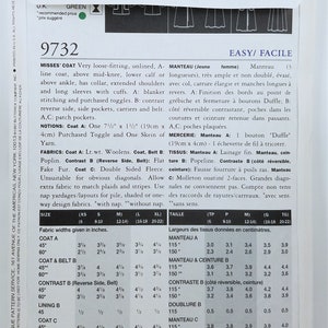 Vintage Shawl Collar Coat Sewing Pattern Vogue 9732 Size 6 8 10 12 Easy ...