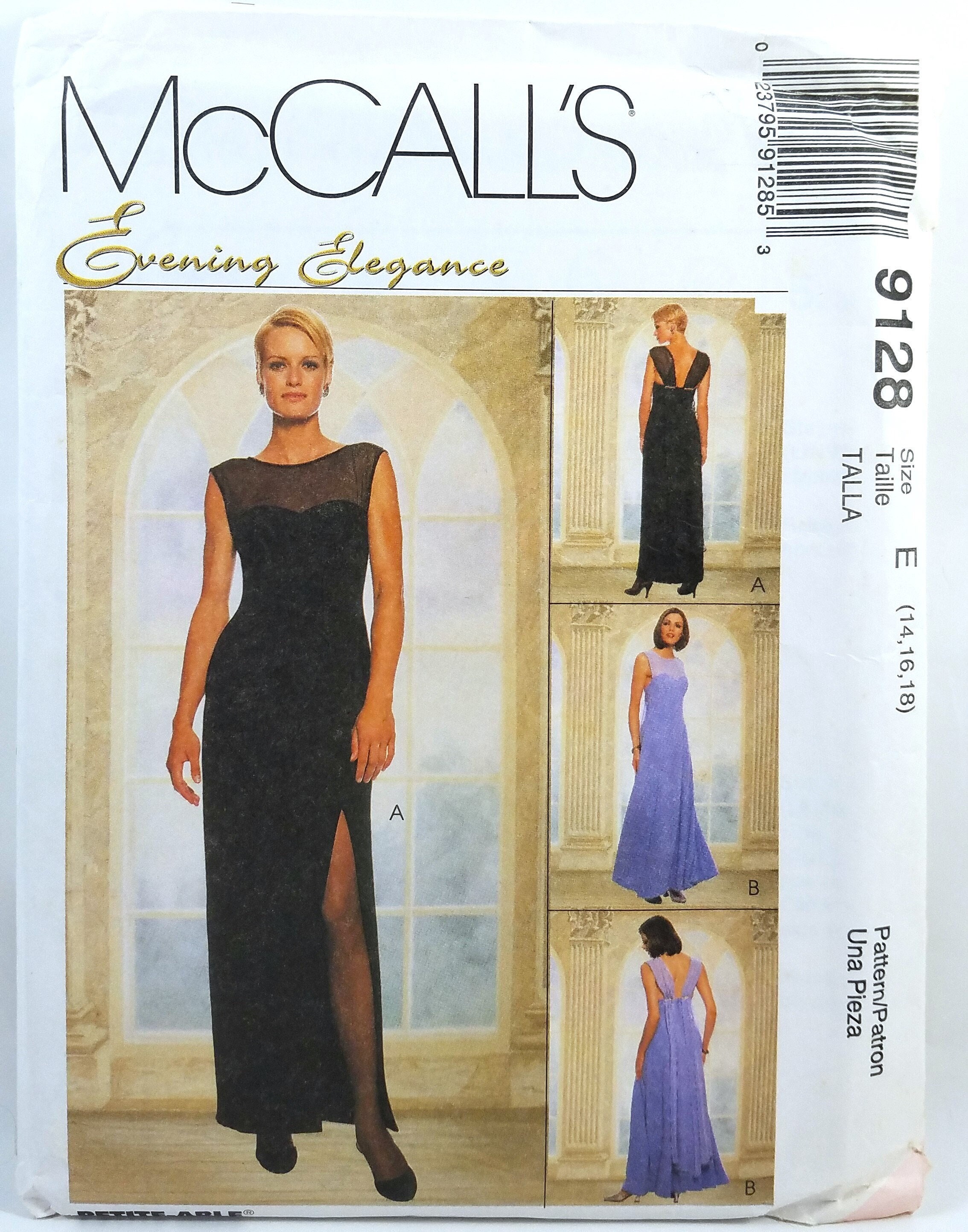 Formal Dress Sewing Pattern Mccalls 9128 Size 14 16 18 Shoulder Train ...
