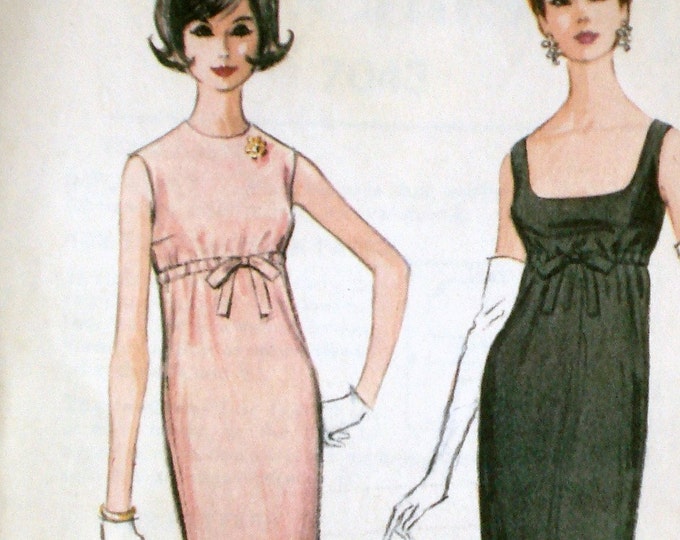 1963 Vintage Empire Waist Dress Pattern Mccall's 7043 Audrey Style - Etsy