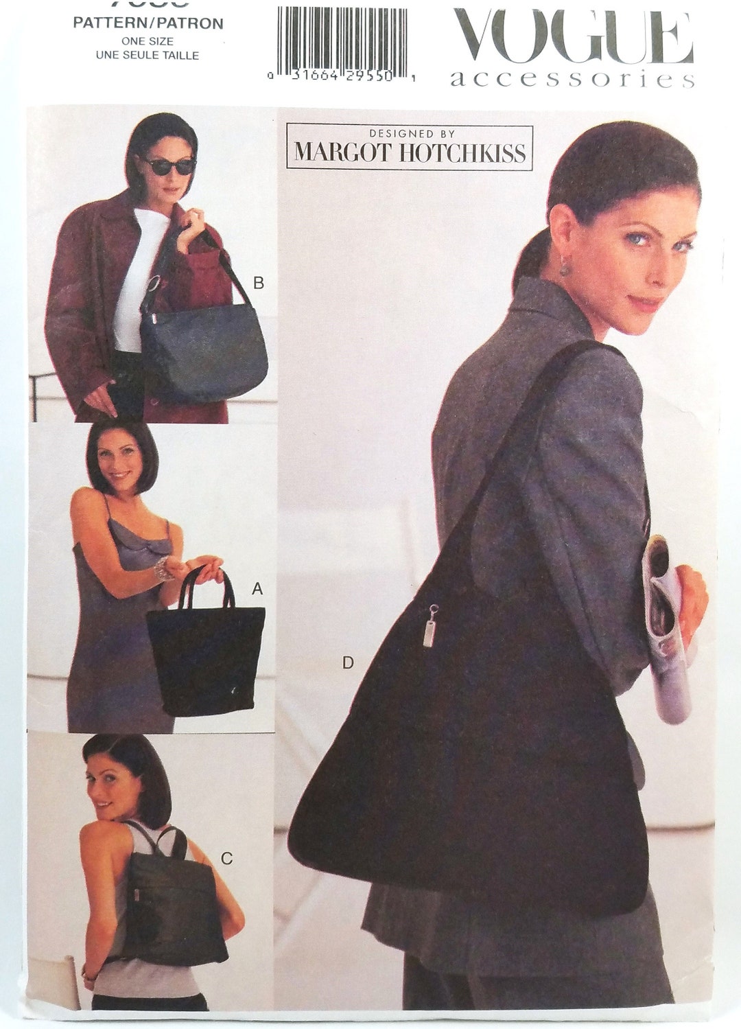Bag Sewing Pattern Vogue 7036 Handbag Shoulder Bucket Tote Backpack - Etsy
