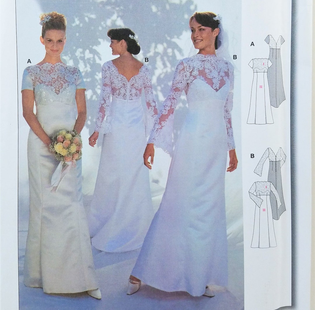Bridal Sewing Pattern Burda 8474 Size 10 12 14 16 18 20 Y2K Wedding ...