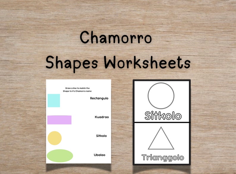 Chamorro Language Shapes Worksheets Bilingual Learning Guam Cultural ...