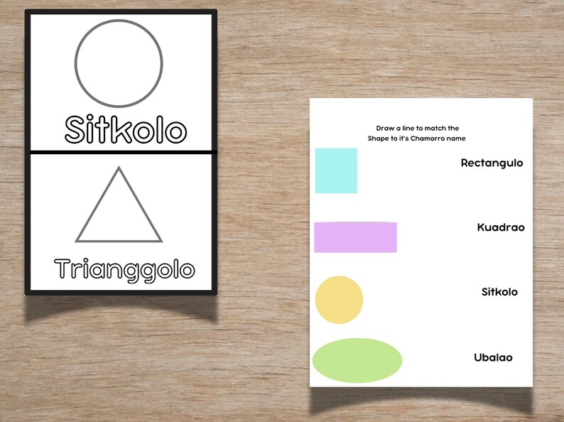 Chamorro Language Shapes Worksheets Bilingual Learning Guam Cultural ...