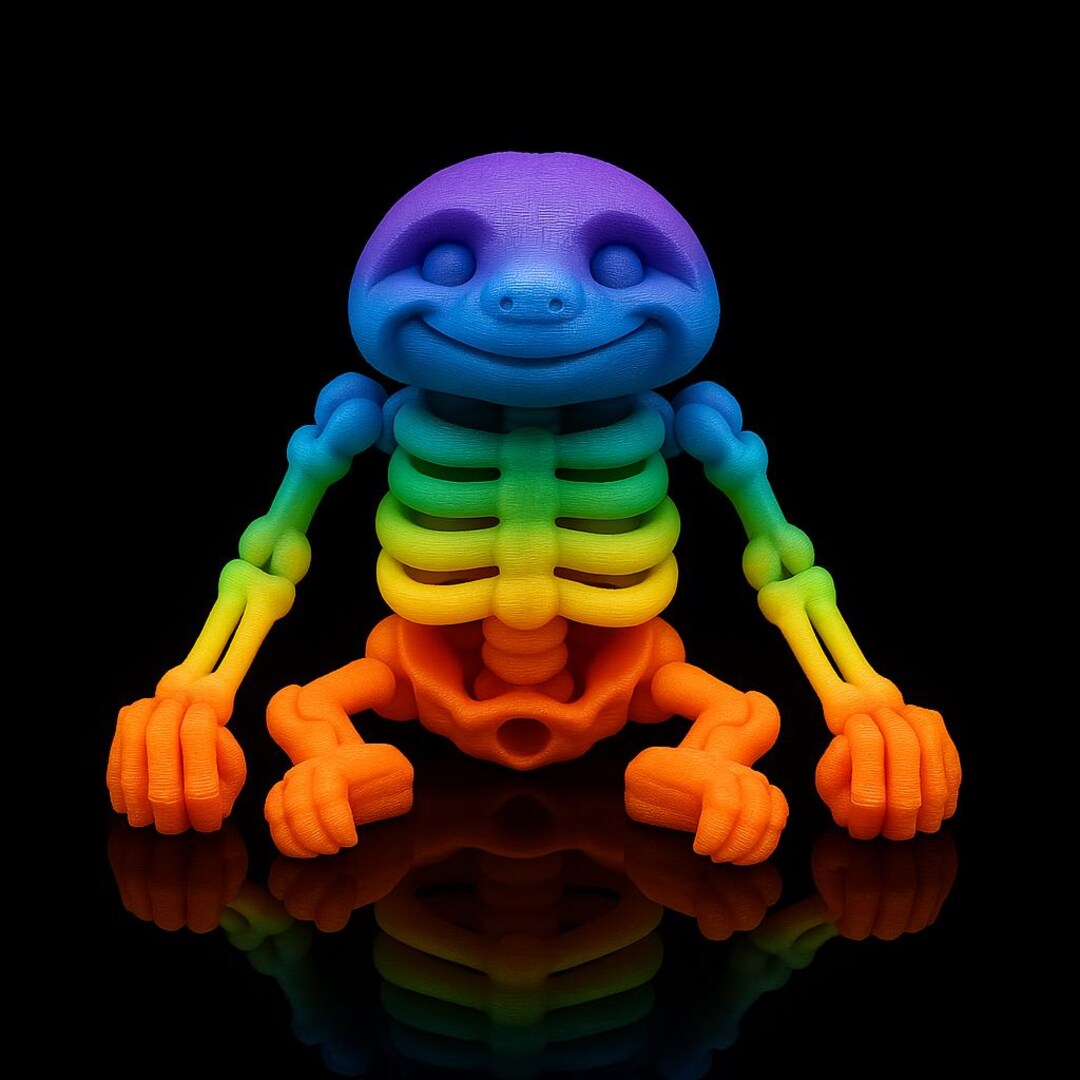 Articulated Skeleton Sloth – Poseable 3D Printed Desk Toy – Creepy Cute ...