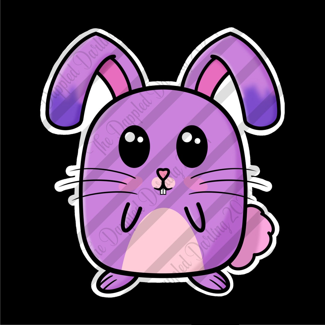 Cute Purple Bunny Cartoon Clipart - Etsy