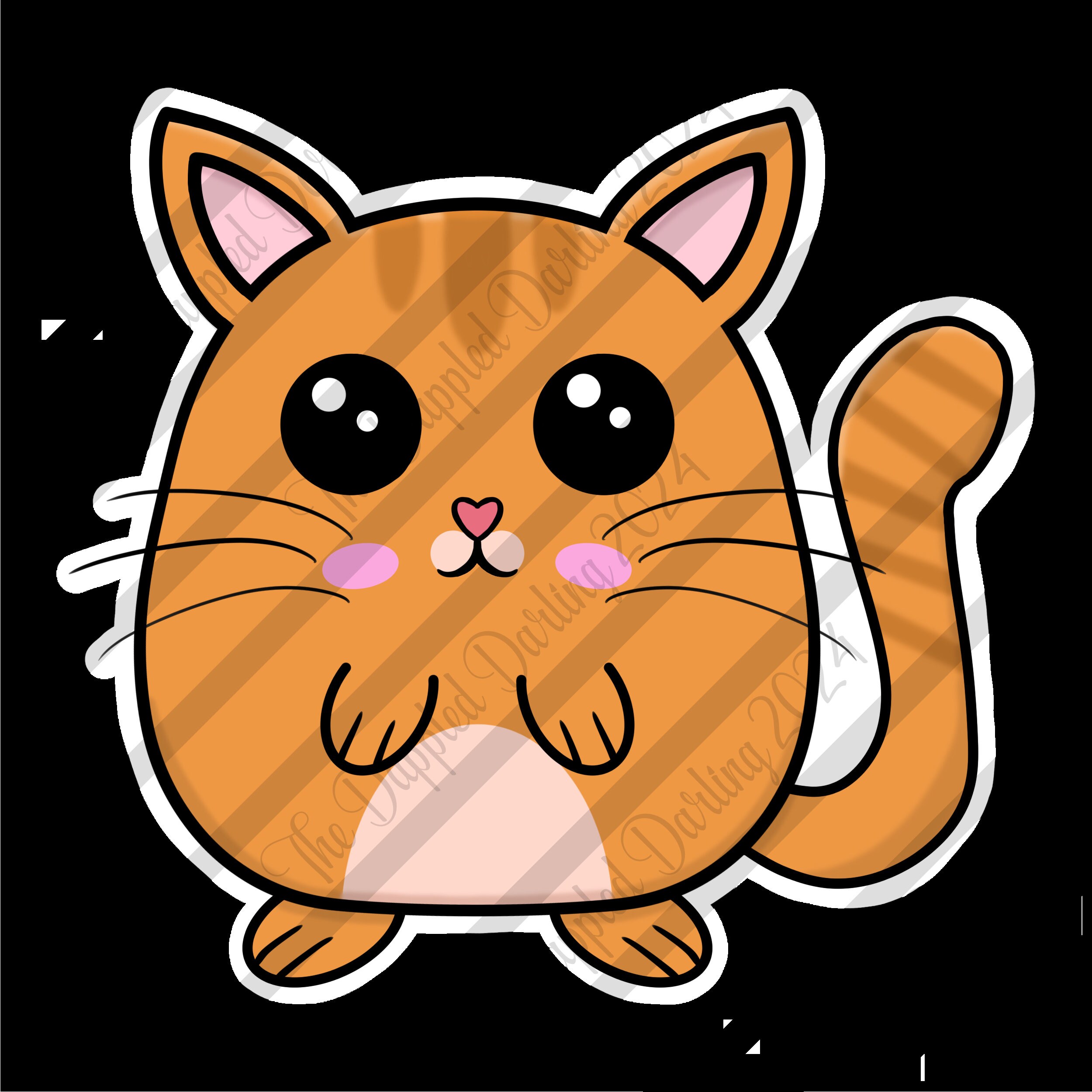 Orange Cat Cartoon Clipart - Etsy