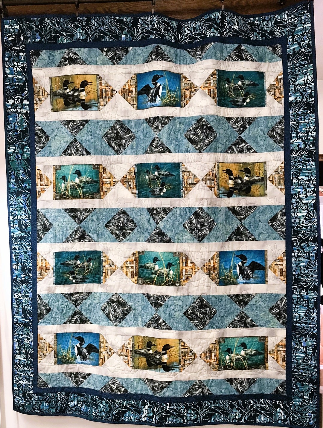 Loon Quilt 54 X 68" Lap Quilt Throw Quilt Lake Quilt - Etsy