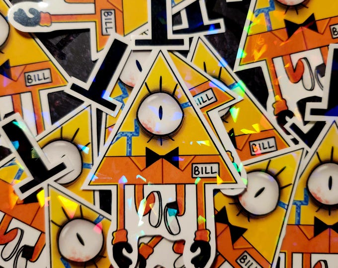 Theraprism Bill Cipher Holographic Sticker || Gravity Falls Book of ...