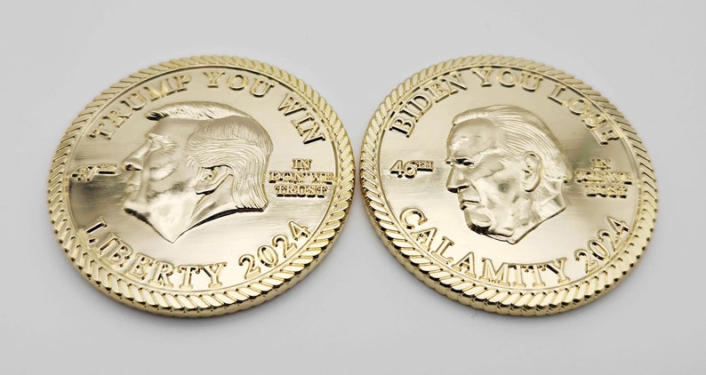Donald Trump Joe Biden Coin Coins 2024 - ON SALE! - Etsy
