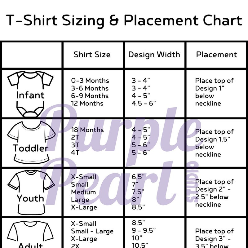 Dtf sizing chart for hoodie - Etsy.de
