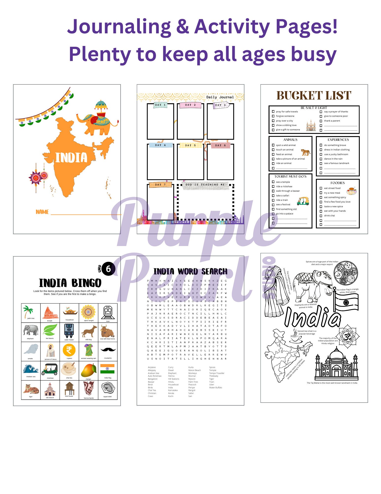 India Travel Journal Printable for Kids and Teens - Document and Write ...