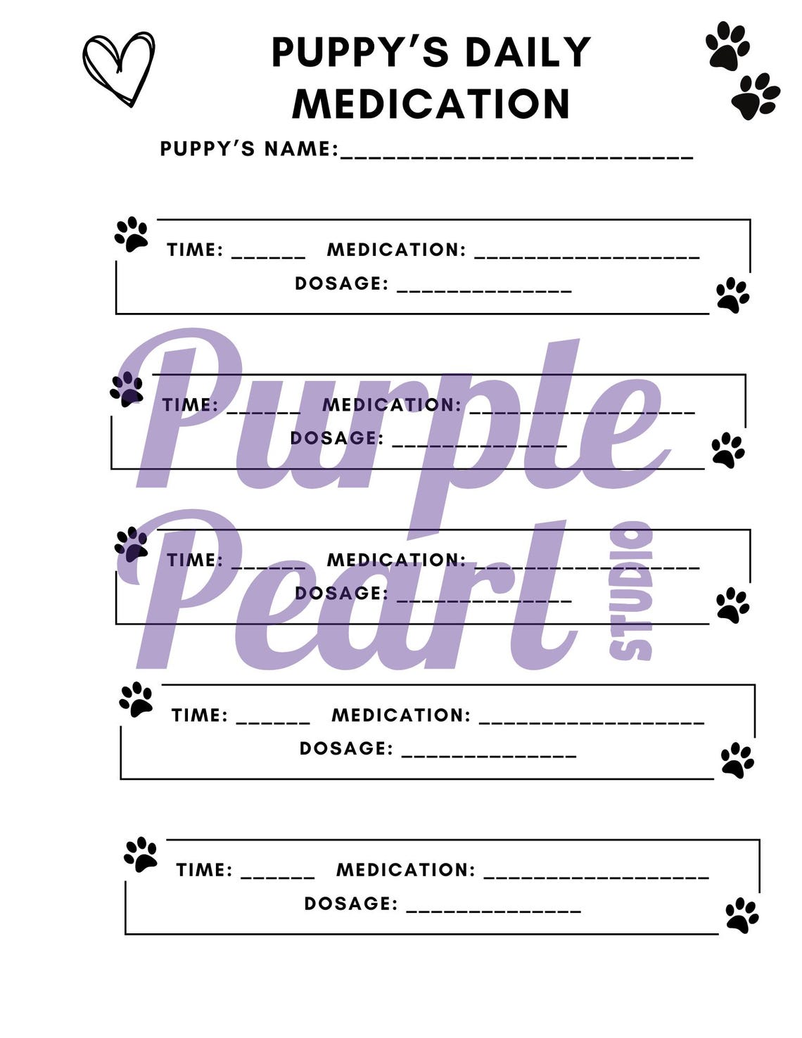 Printable Puppy Tracking Log Sheets - for All of Your Puppy's Health ...