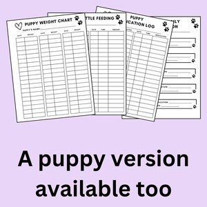 Kitten Care Tracking Sheets - Great for Fostering Kittens or Caring for ...