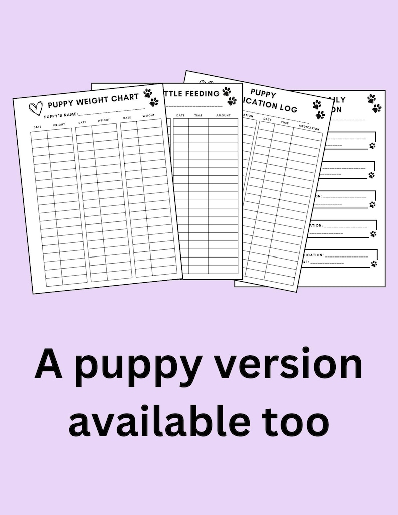 Kitten Care Tracking Sheets - Great for Fostering Kittens or Caring for ...