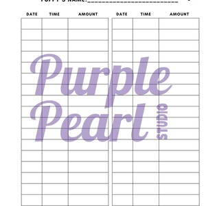 Printable Puppy Tracking Log Sheets - for All of Your Puppy's Health ...
