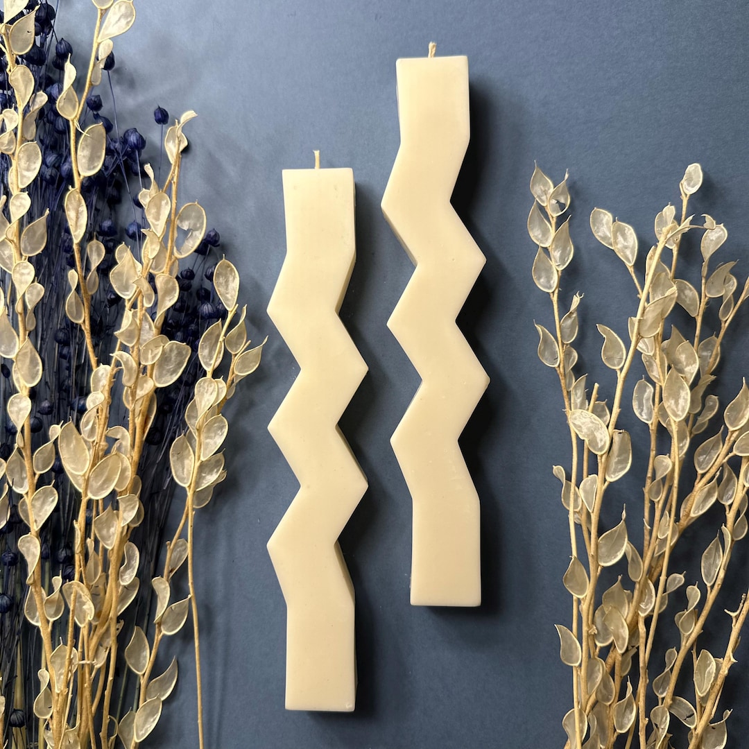 Zigzag Candle|unique Design| Pillar Candle| Soy Wax Candles| Wedding Gift|relaxation| Geometric ...