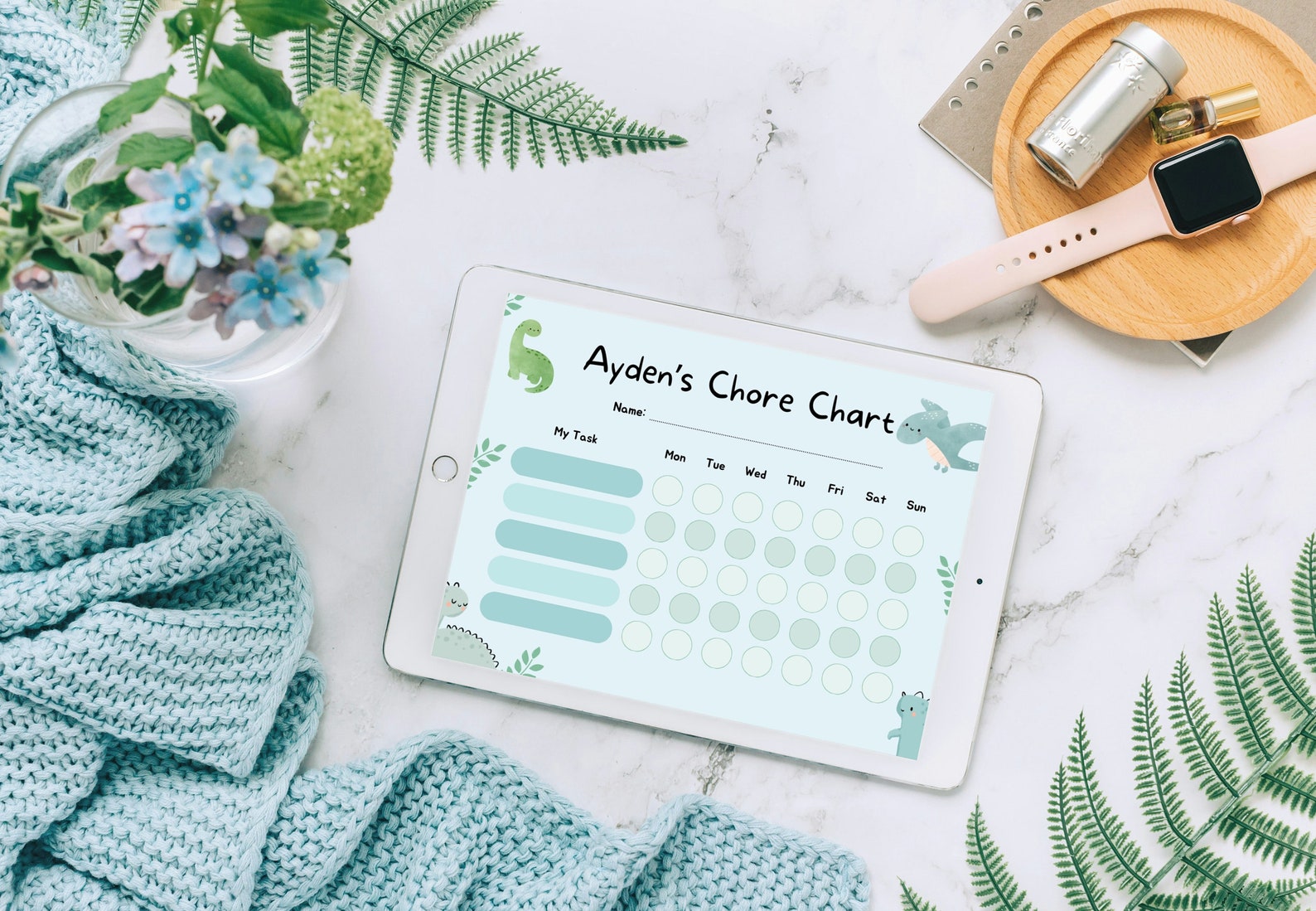 EDITABLE Personalized Dinosaur Chore Chart - Custom Dinosaur Reward ...