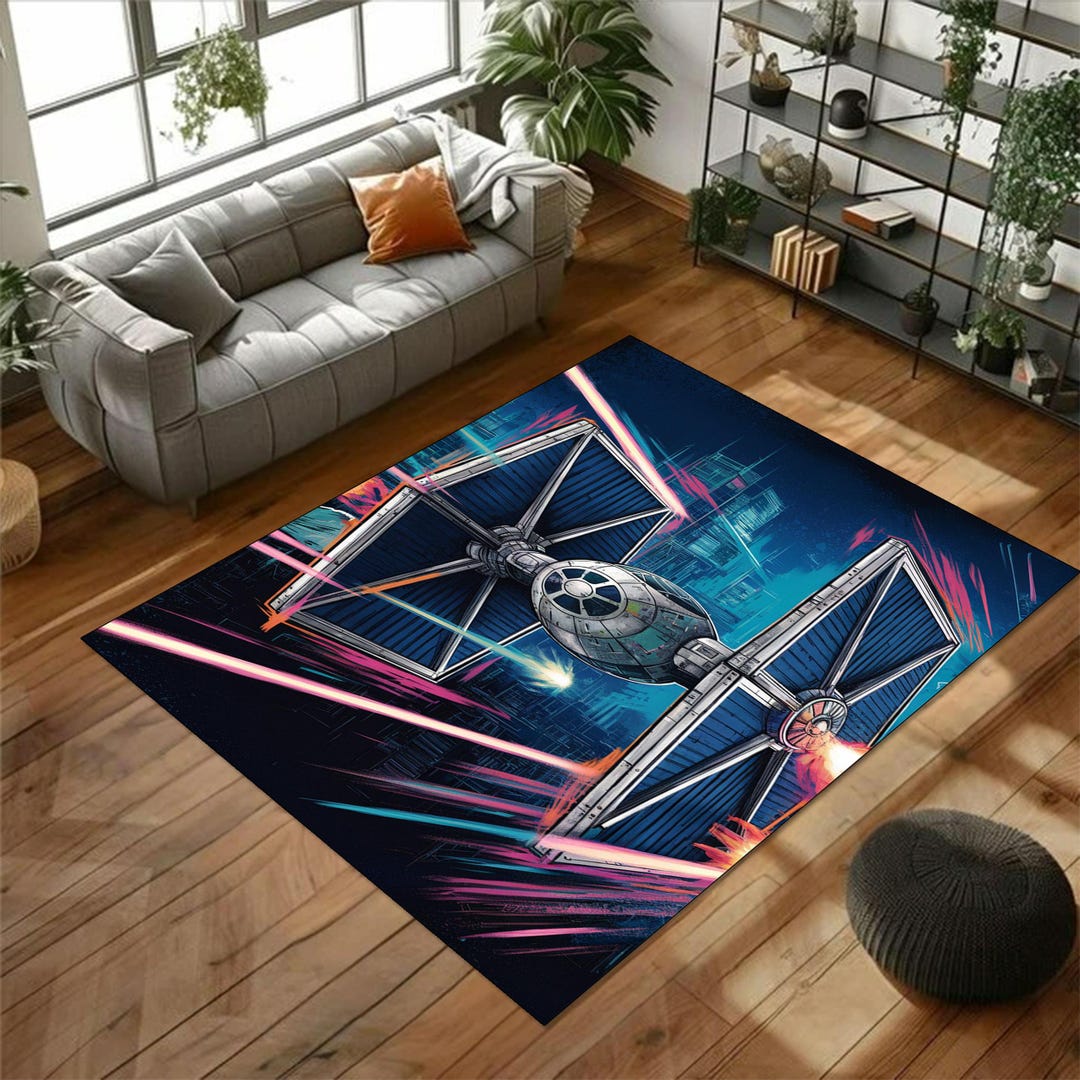 Spaceship Design Rug – Unique Sci-fi Themed Home Decor for Living Room ...