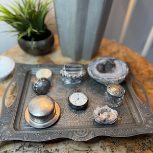 Vintage Ornate Indian Silver Tray - Etsy