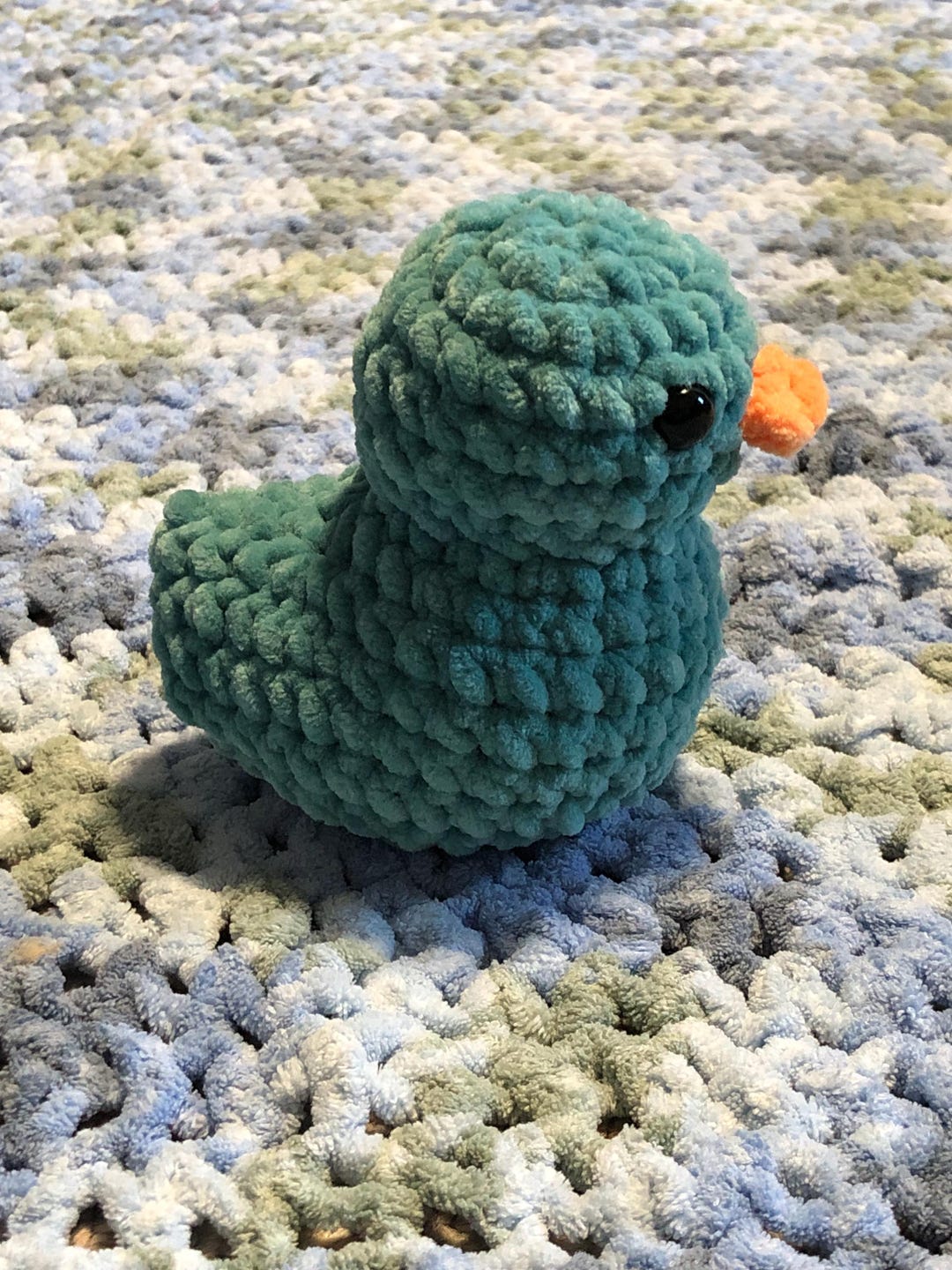 Small Handmade Crochet Teal Rubber Duck Plushie - Etsy
