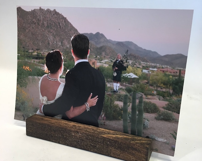 Wood Photo Holder Rustic Wood Photo Stand set of 5 - Etsy