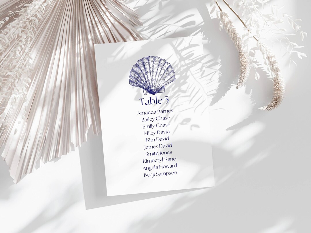 Beach Wedding Seating Charts for Weddings, Showers, Parties, and Events ...