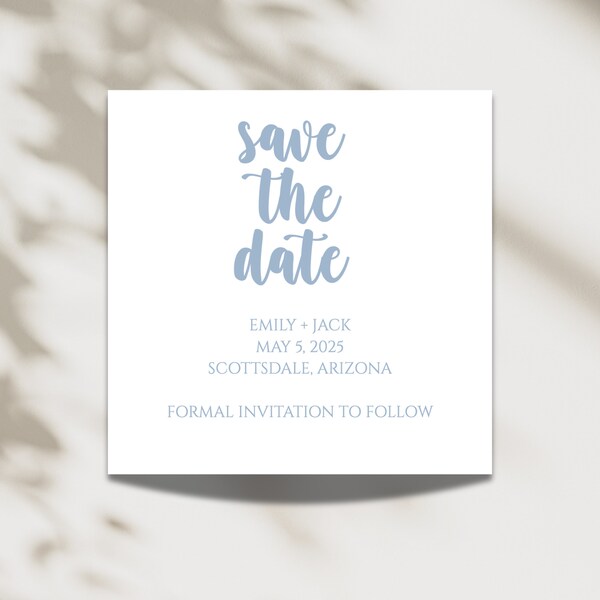 Square Save the Date - Etsy