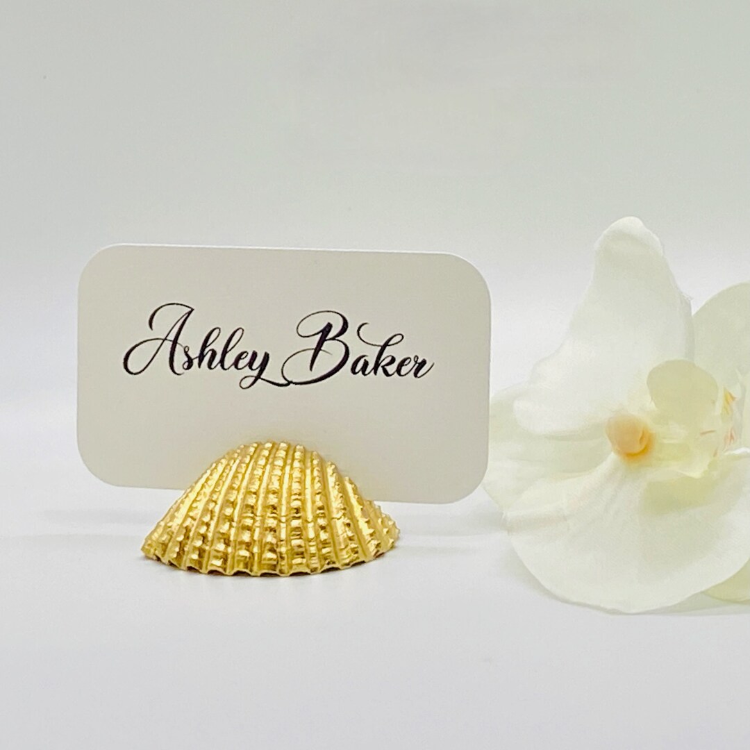 Shell Place Card Holder Beach Wedding Gold Shell Place Card - Etsy