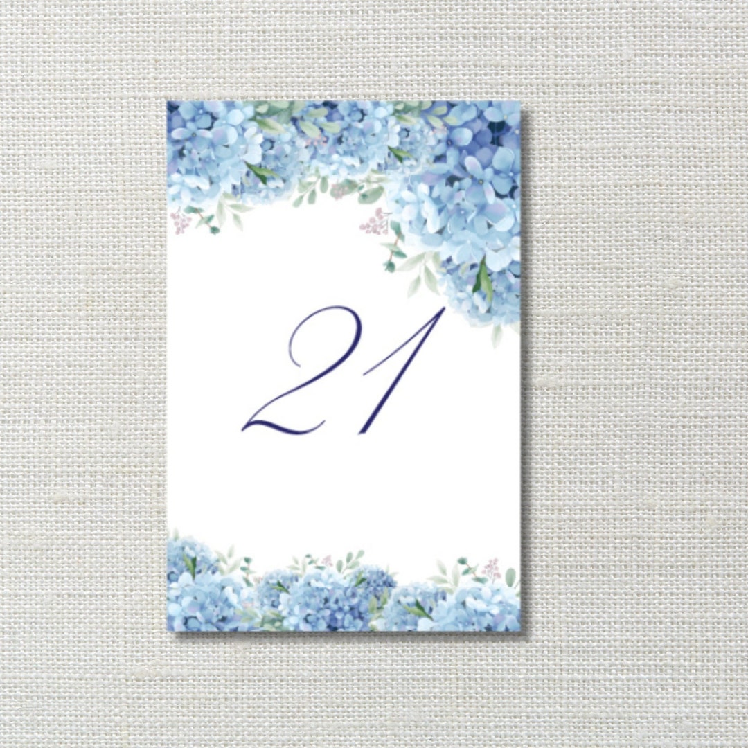 Blue Hydrangea Table Numbers, 4 X 6 Table Numbers 1-20 - Etsy
