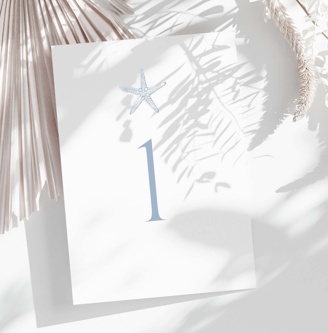 Starfish Table Numbers for a Beach Wedding, Table Numbers 1 20 - Etsy