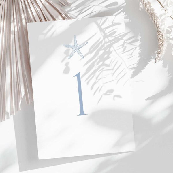 Beach Wedding Table Numbers - Etsy