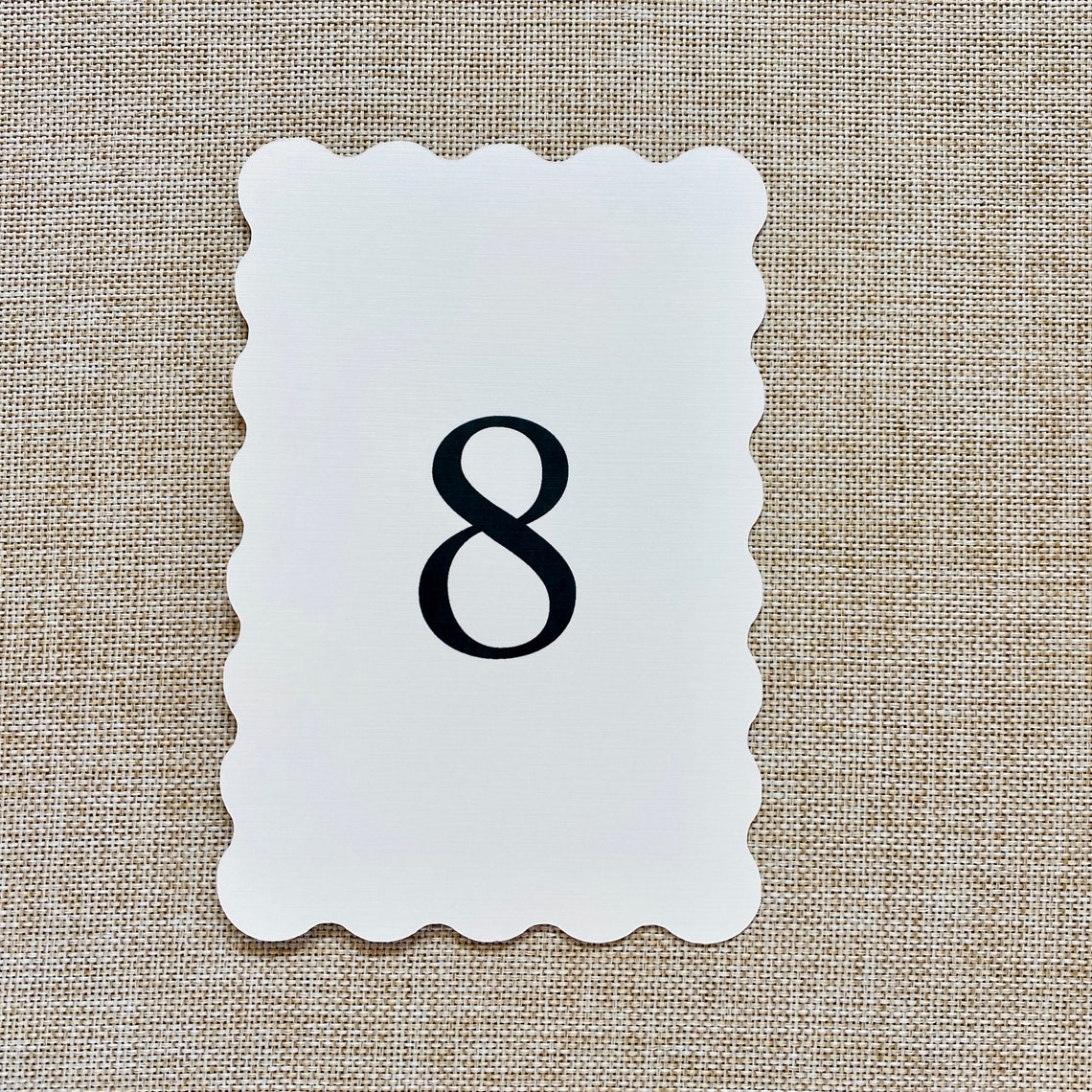 Wavy Table Number 4 X 6 Modern Wedding Table Numbers Set of - Etsy