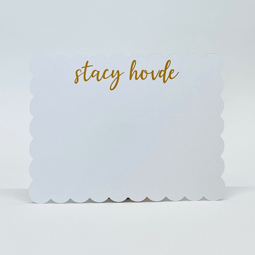 Scallop Cards, Personalized Note Cards, Wavy Edge Stationery - Etsy