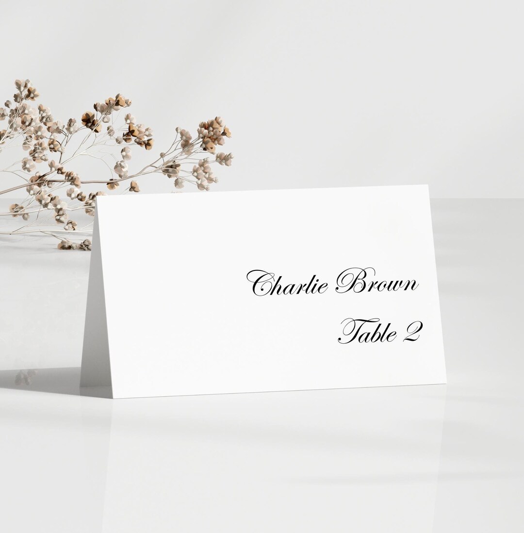 Printed Place Cards, Tented Name Cards for Weddings - Etsy