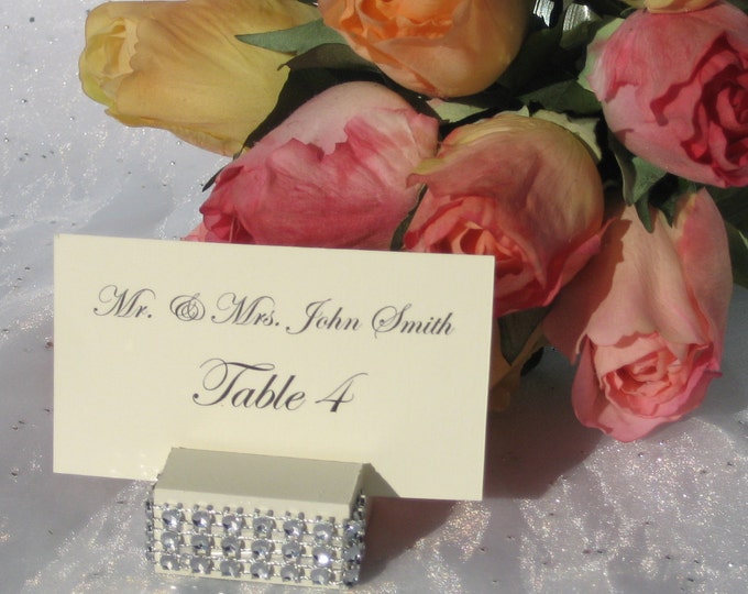 Ivory Wood Place Card Holders Trimmed With a Crystal Wrap-set - Etsy