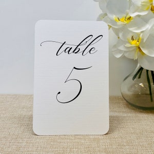 Table Number Wedding, Script Wedding Table Numbers, 5 X 7 Wedding Table ...