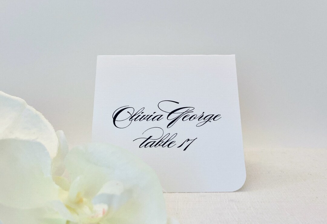 Square Place Card for Weddings, Parties, and Events, Minimalist Square ...