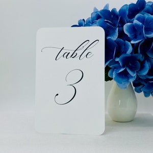Table Number Wedding, Script Wedding Table Numbers, 5 X 7 Wedding Table ...