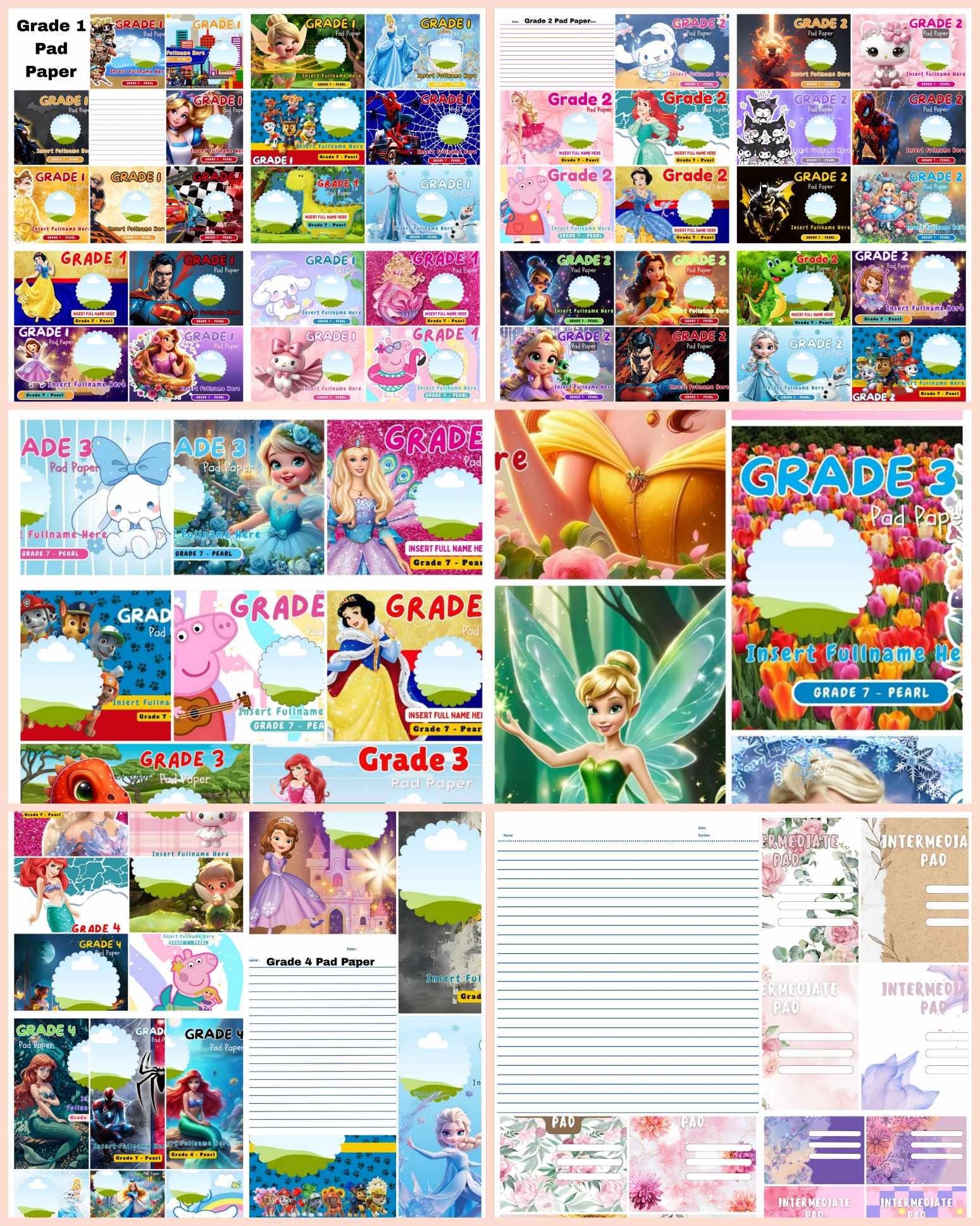 Back-to-school Printables Kit, Notebook Covers, Notepads, Name Tags ...