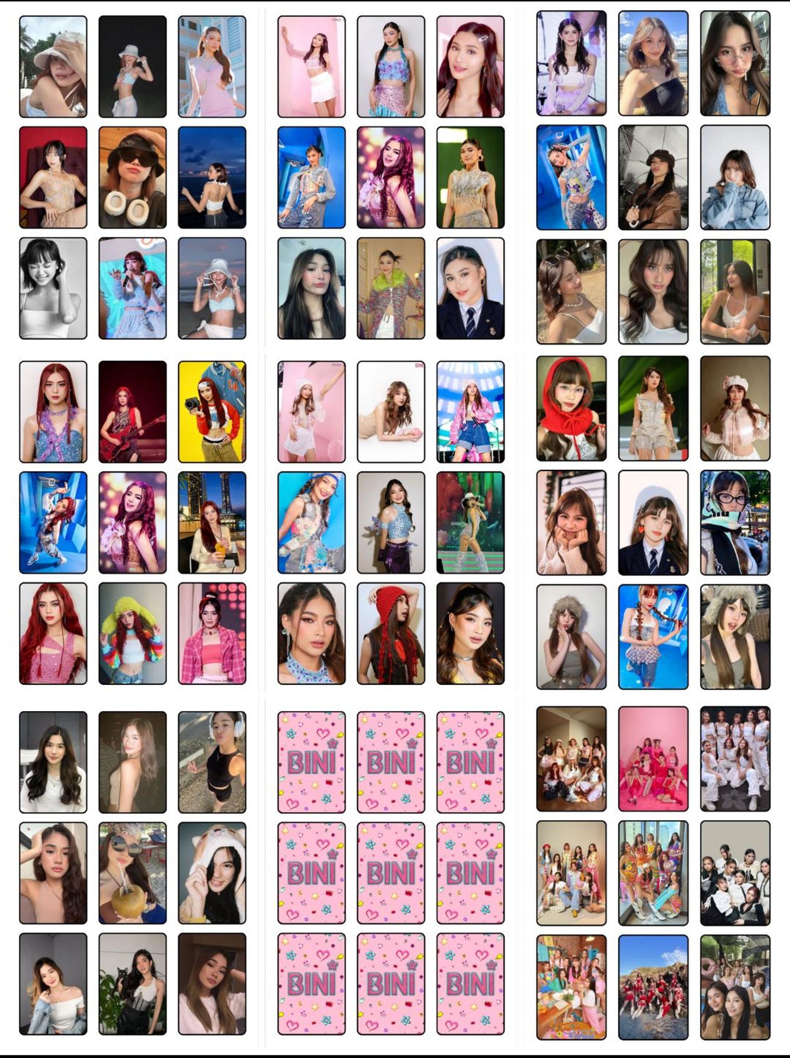 Bini Collection, Photo Cards, Slambook, Printable Set, Stickers - Etsy