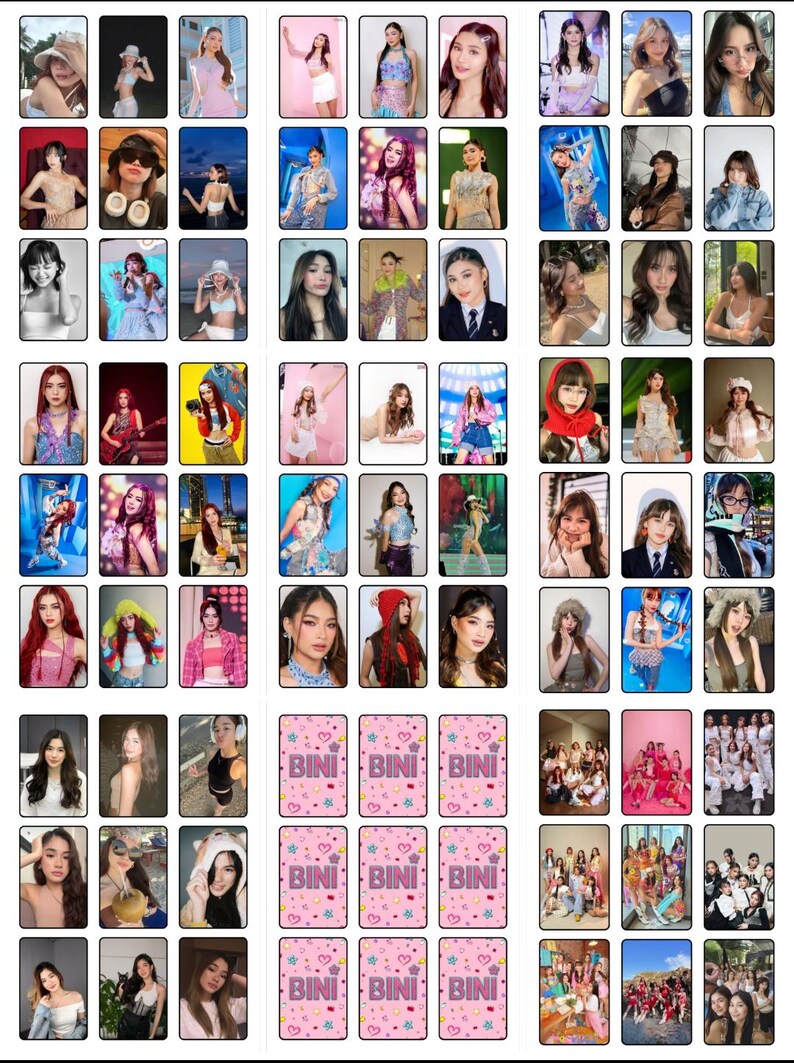 Bini Collection, Photo Cards, Slambook, Printable Set, Stickers - Etsy