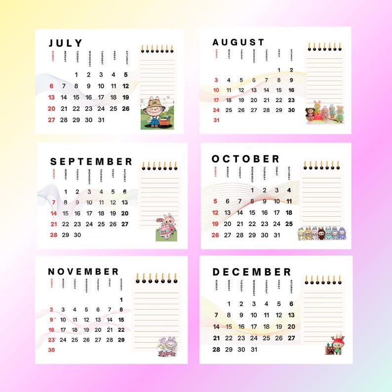 Labubu 2025 Calendar Template Ready-to-print Pdf File - Etsy