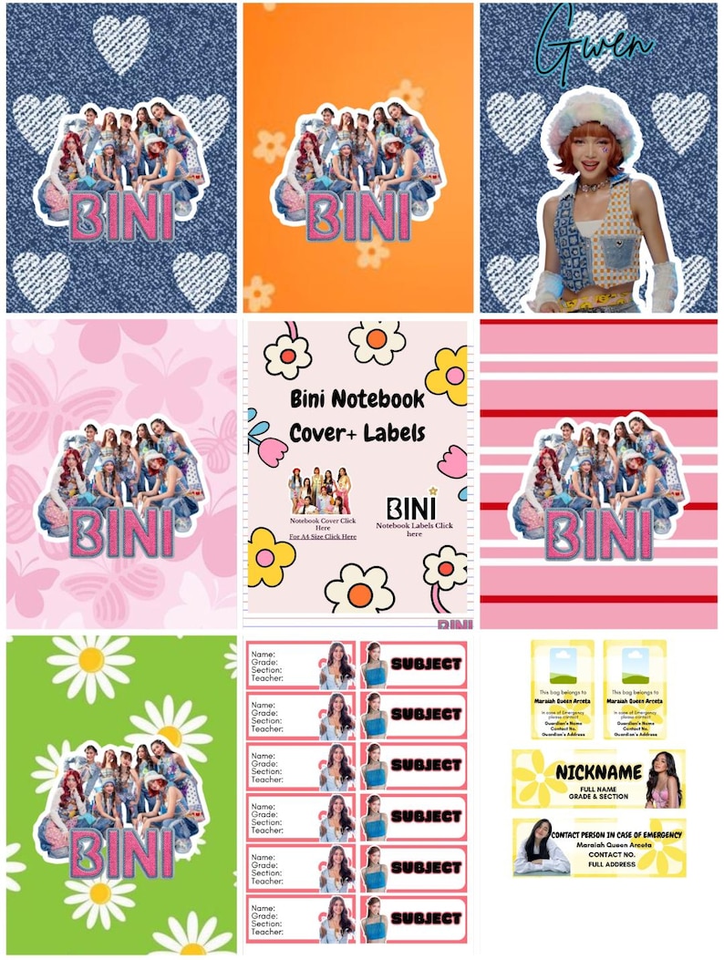 Bini Collection, Photo Cards, Slambook, Printable Set, Stickers - Etsy