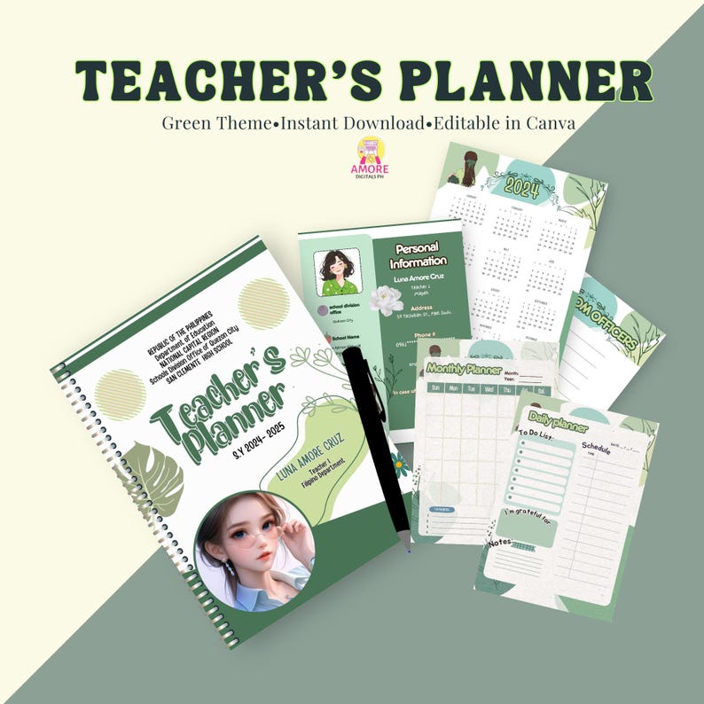 Teacher's Planner Mega Bundle 9-in-1, Canva Editable With MRR - Etsy