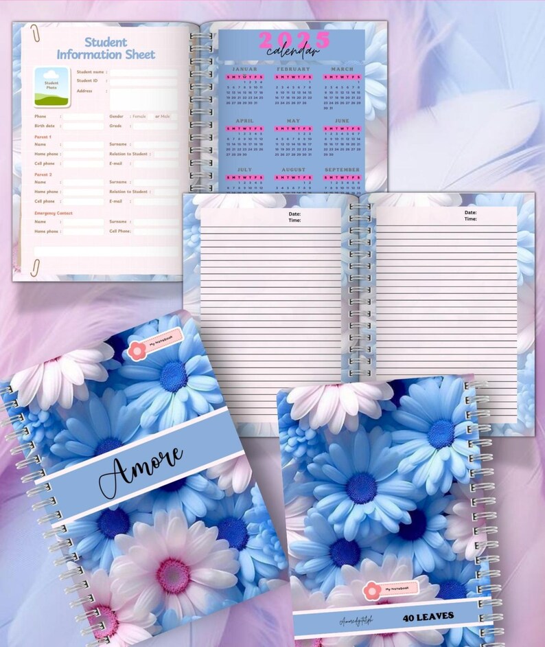 My Notebook Bundle With Calendar and Personal Info Page - Etsy